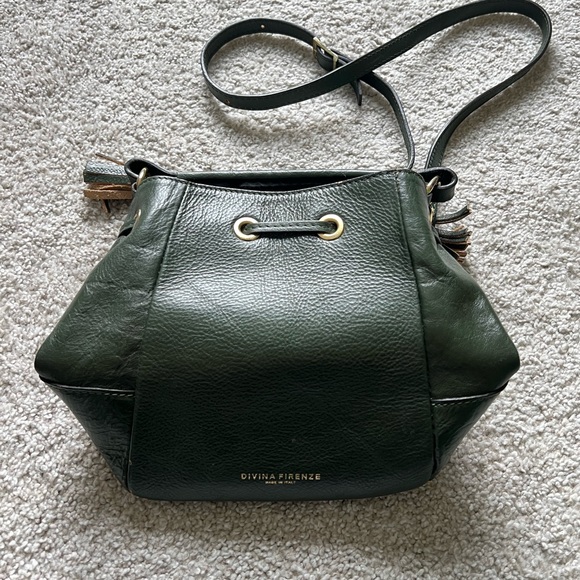 Divina Firenze | Bags | Divina Firenze Green Leather Bucket Bag | Poshmark